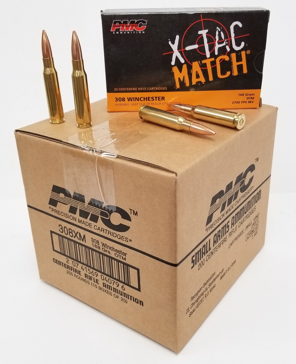 PMC X-TAC Match .308 Winchester Rifle Ammo - 168 Grain | OTM 800rd Case ...