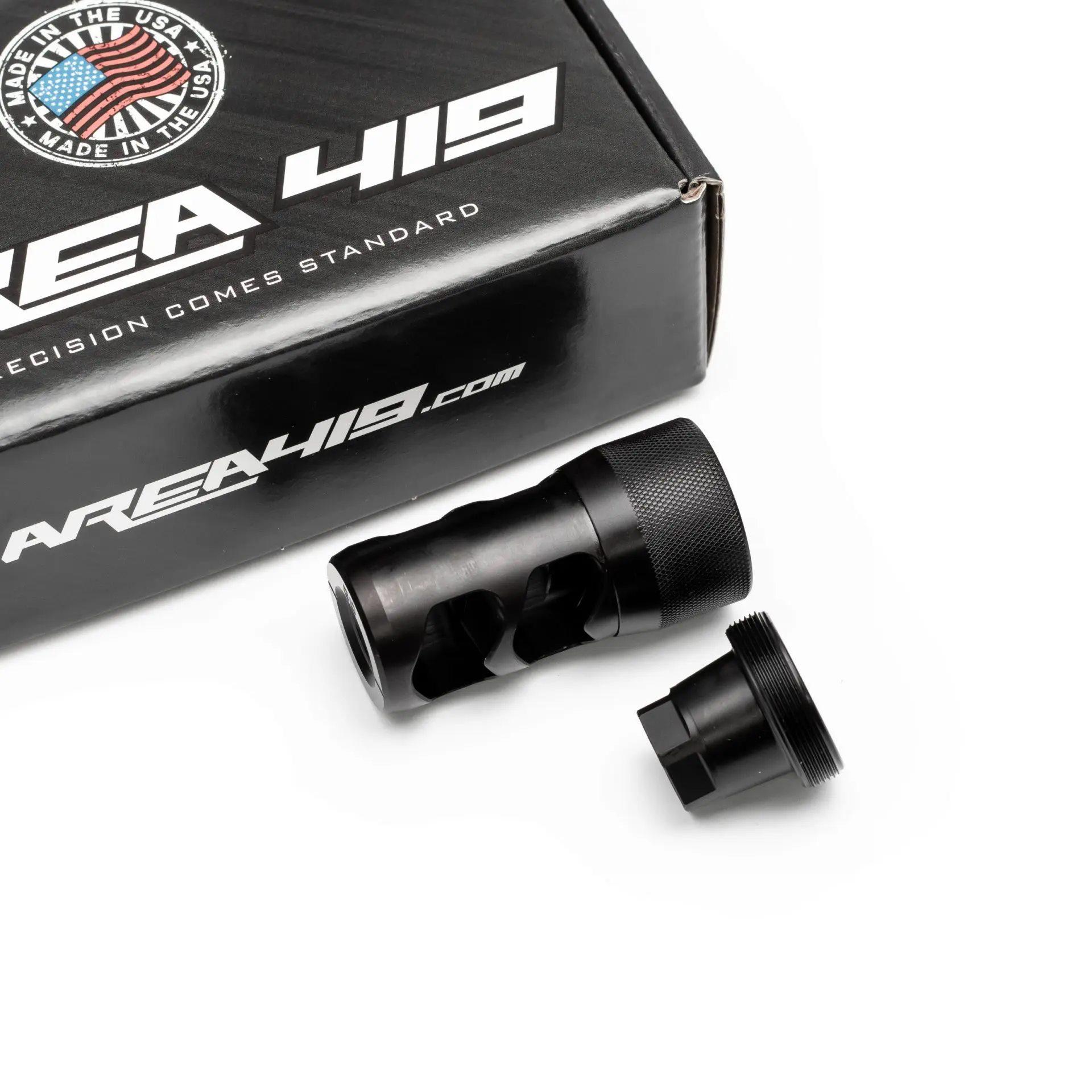 Area 419 Hellfire 2P-Self Timing Muzzle Brake w- Adapter 6.5mm-30cal 1 ...