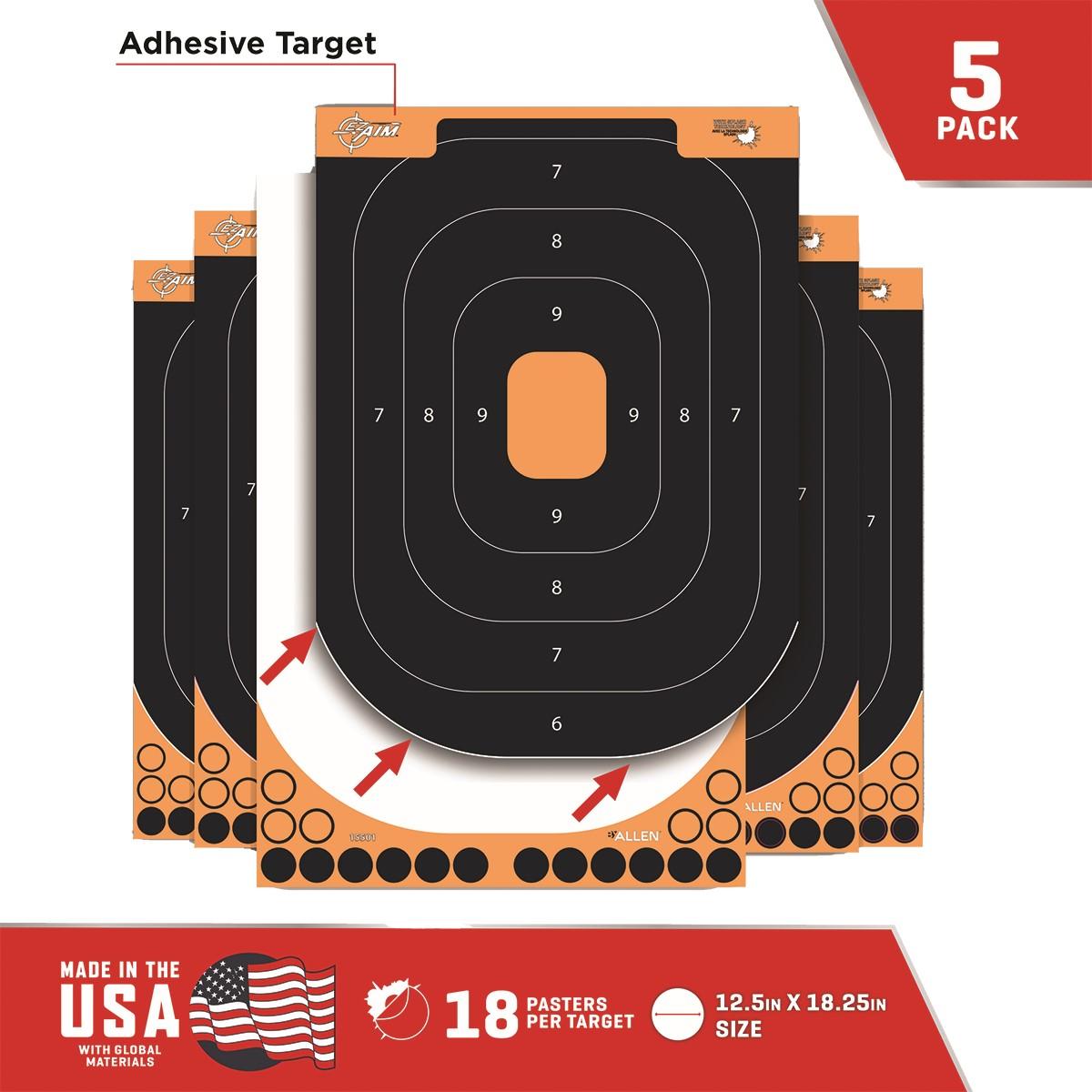 Allen Adhesive Splash Handgun Training Target 12x18" Orange and Black 5 ...