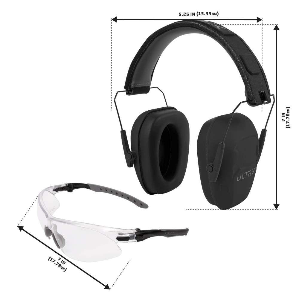 Allen ULTRX Shield Ear & Eye Combo Passive Earmuff 23dB Midnight Grey ...