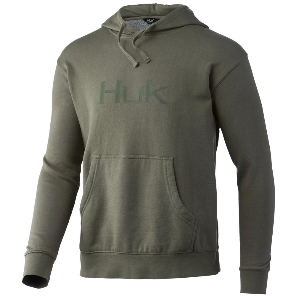 Huk Logo Cotton Hoodie Moss S - Shirts, Sweatshirts & Vests at ...