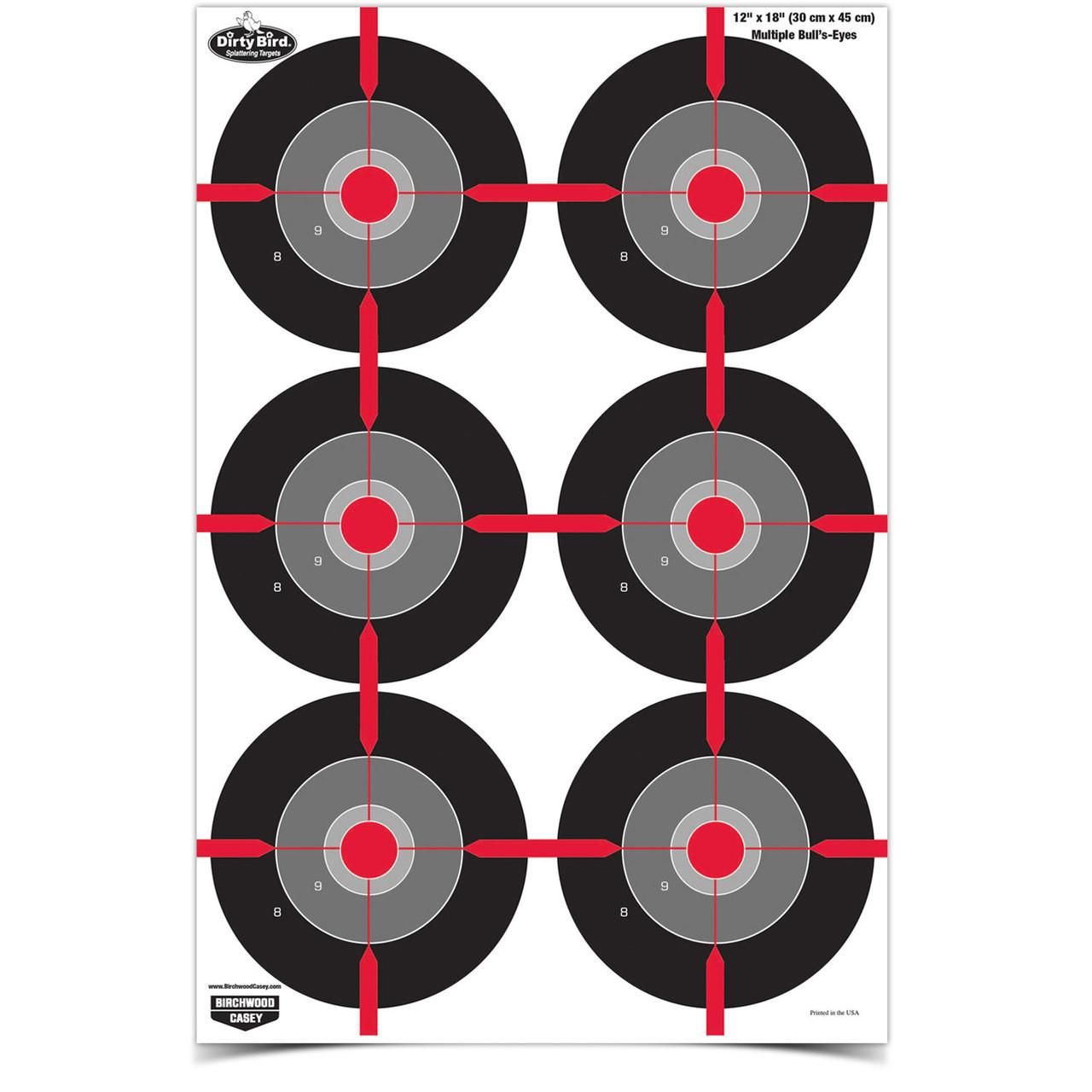 Birchwood Casey Dirty Bird 12"x18" Splatter Target Multiple Bull's Eye ...