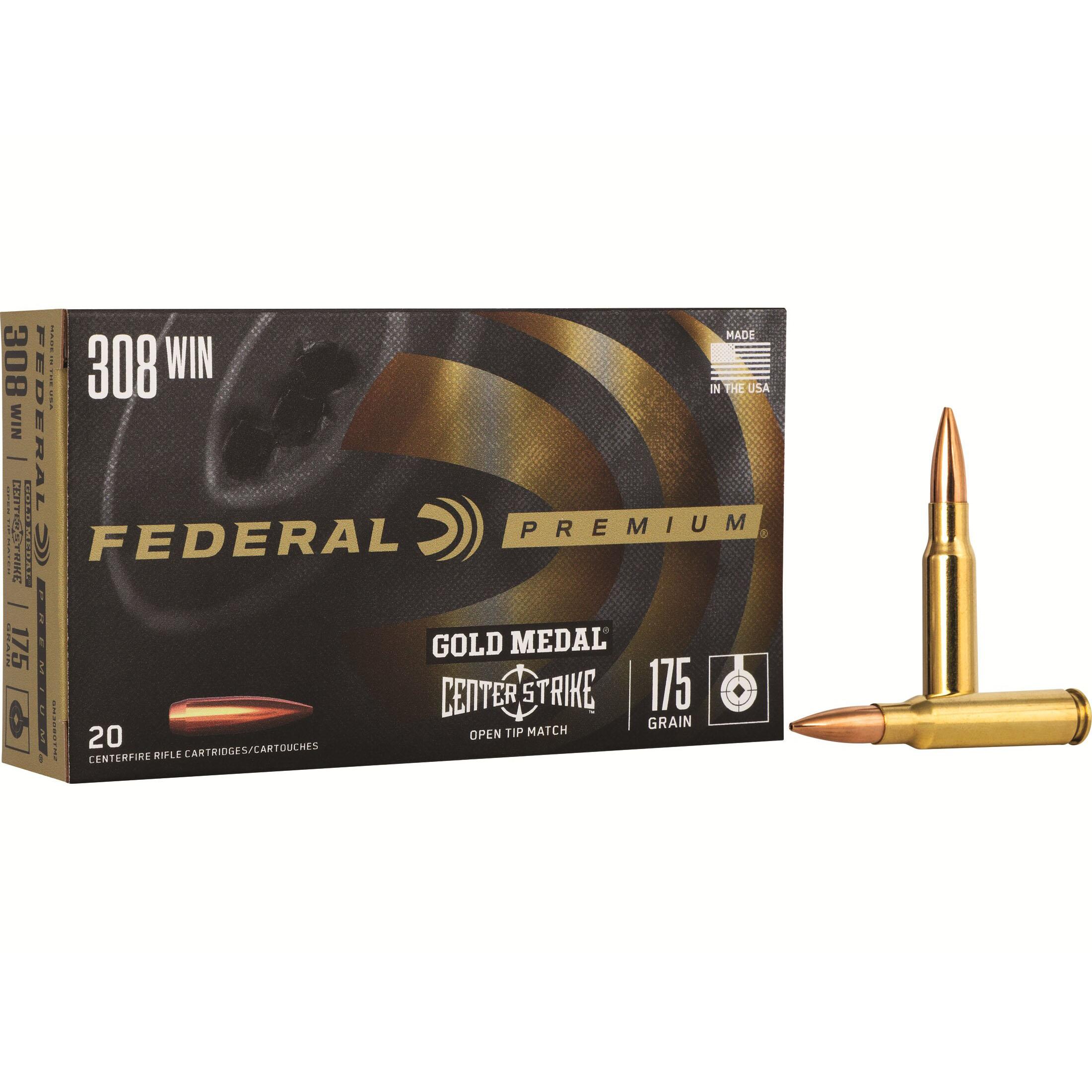 Federal Gold Medal CenterStrike Rifle Ammunition .308 Win 175gr OTM ...