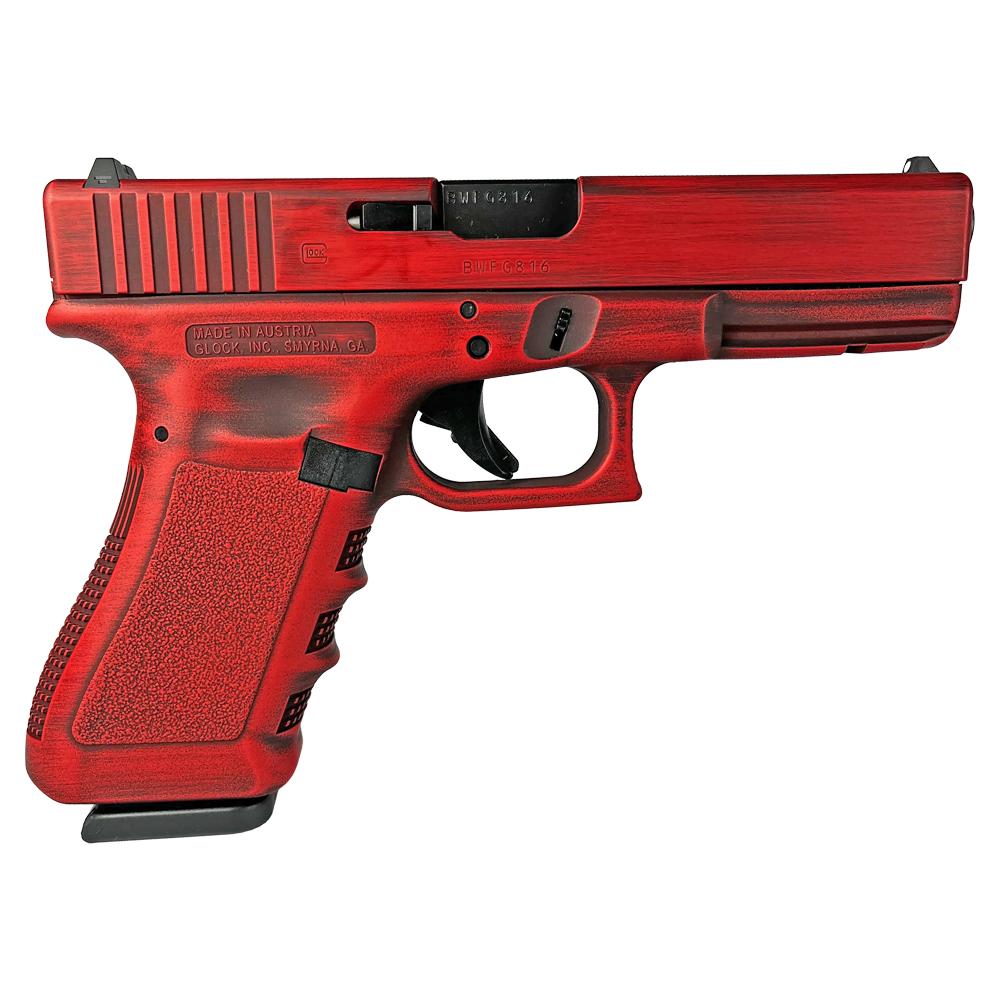 Glock 17 Gen 3 Custom "Destressed Red" Handgun 9mm Luger 17-rd ...