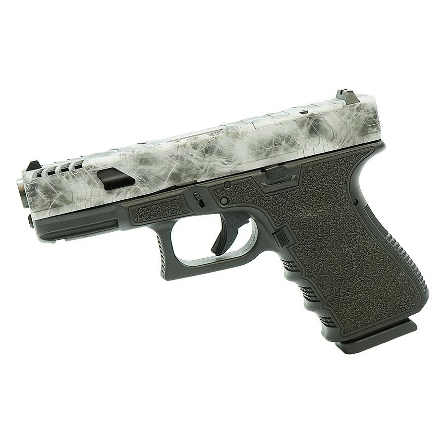 Glock 19 Gen 3 Custom "Static Stipple Frame/Sliver Marbled Slide ...