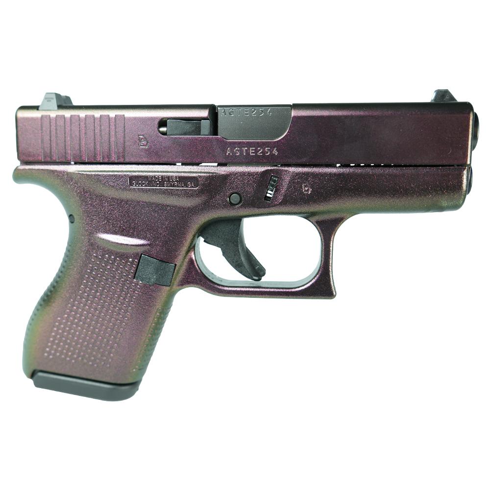 Glock 42 Custom "Shimmering Razorback" Handgun .380 ACP 6rd Magazines ...