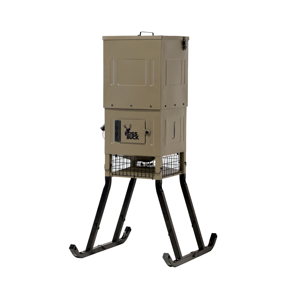 Boss Buck Fill Sled Feeder with Diverter Plate and Solar Panel 300lb ...