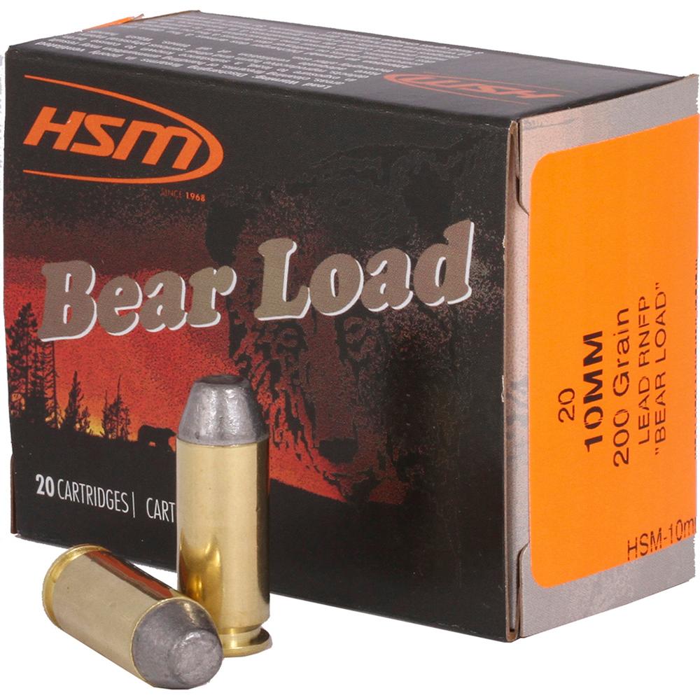 HSM Bear Load Hard Cast Handgun Ammunition 10mm Auto 200gr RNFP 1041 ...