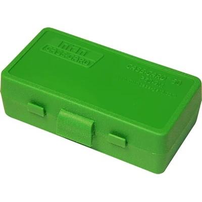 MTM Case Guard P-50 Series Handgun Ammo Box 9mm Luger 50 Rounds Green ...