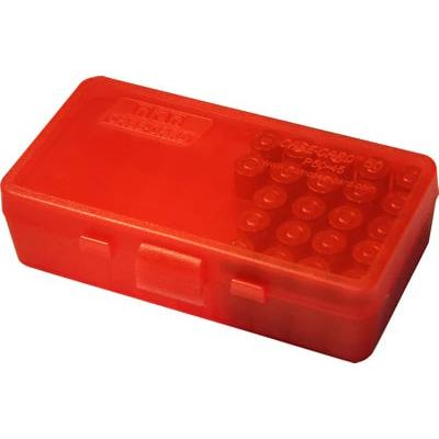 MTM Flip Top Ammo Box 380 ACP 50 Rounds Clear Red - Gun Cases & Gun ...