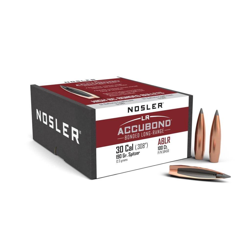 Nosler AccuBond Long Range Bullets .30 cal .308" 190 gr SPBT-ACB 100-ct ...