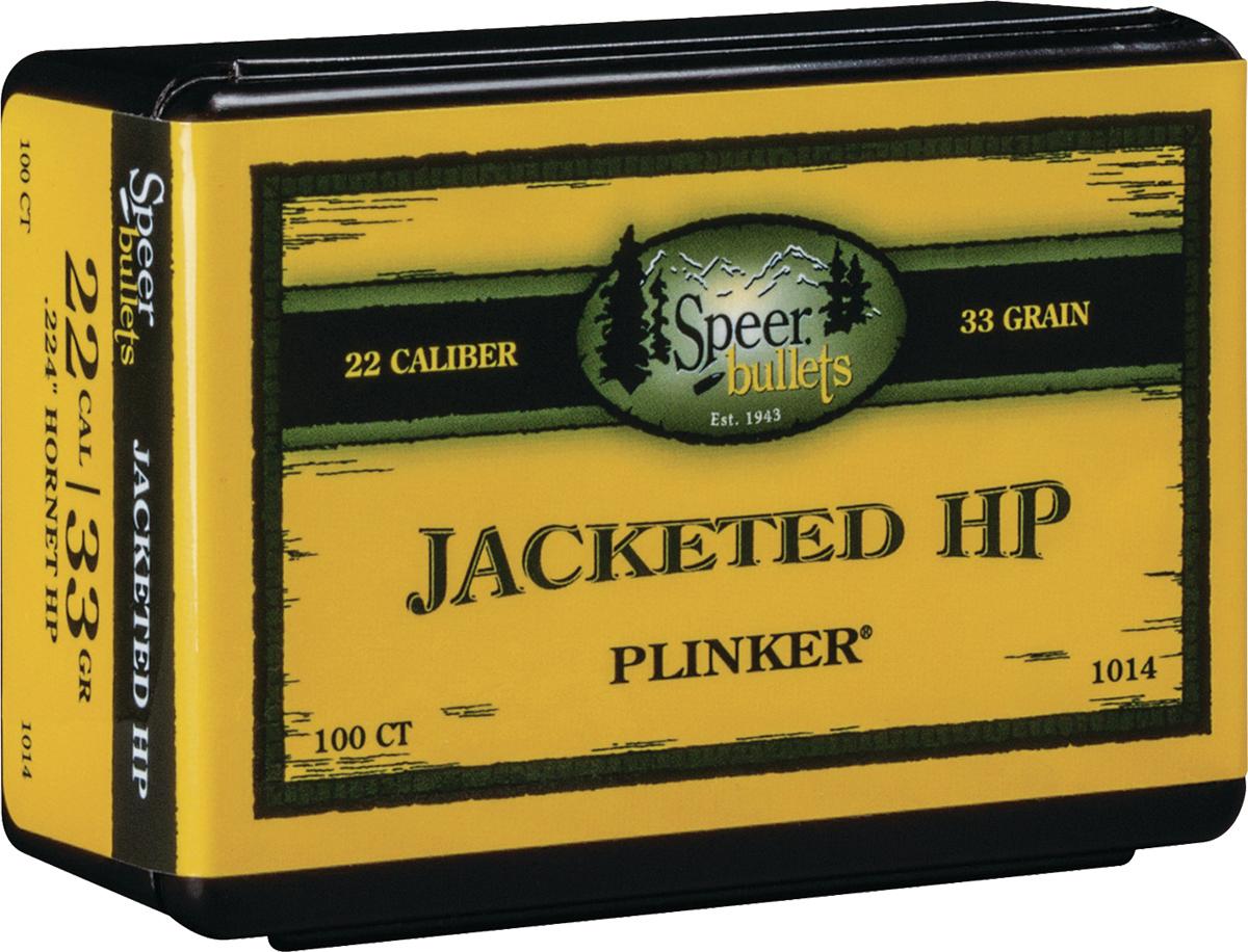 Speer Plinker Jacketed Rifle Bullet .22 Hornet .224" 33 gr JHP 100-ct ...