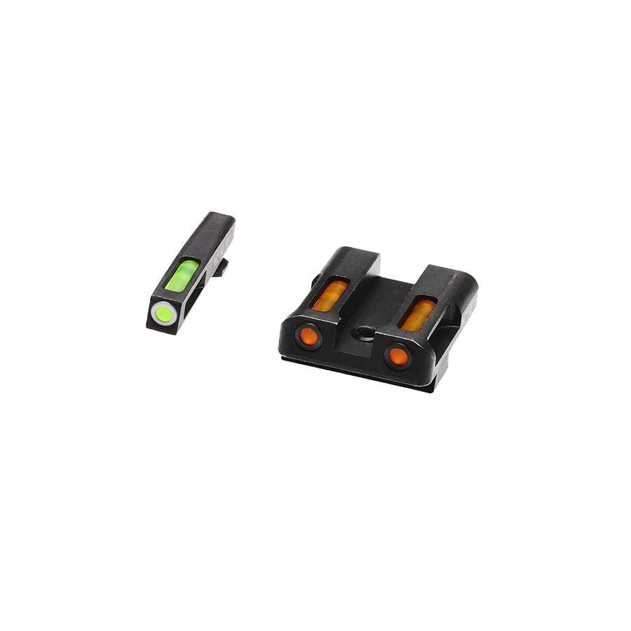 HIVIZ LiteWave H3 sight orange-Green Litepipes w-White front ring Glock ...