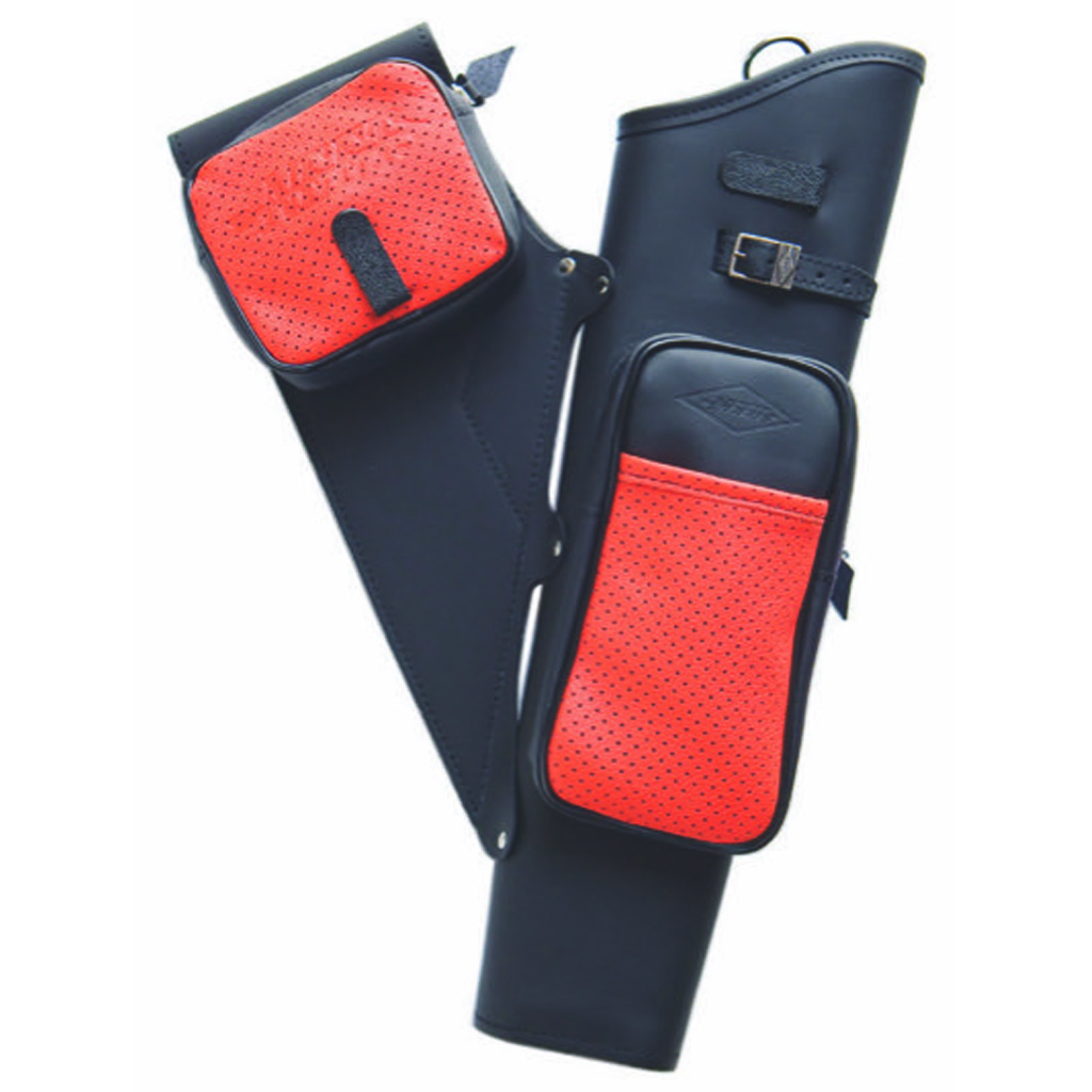 Neet Nt-2100 Leather Target Quiver Black With Orange Pockets Rh - Other ...