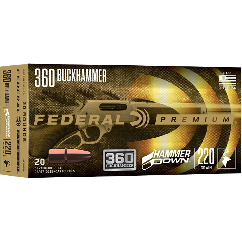 Federal Premium Rifle Ammo 360 Buckhammer Hammerdown 220 Gr. 20 Rd ...