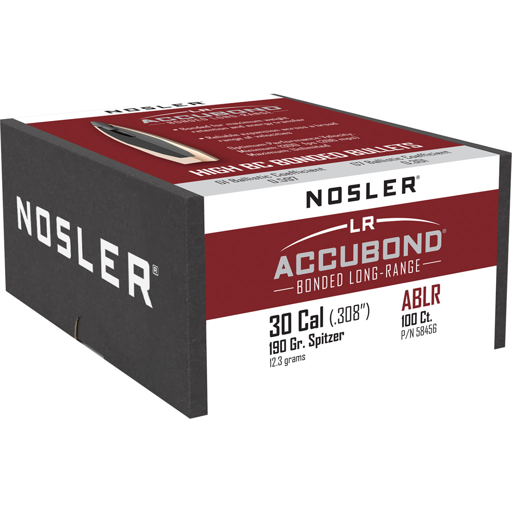 Nosler Accubond Long Range Bullets .30 Cal. 190 Gr. Spitzer Point 100 ...