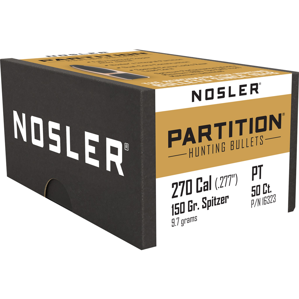 Nosler Partition Bullets .270 Cal. 150 Gr. Spitzer Point 50 Pk. - Other ...