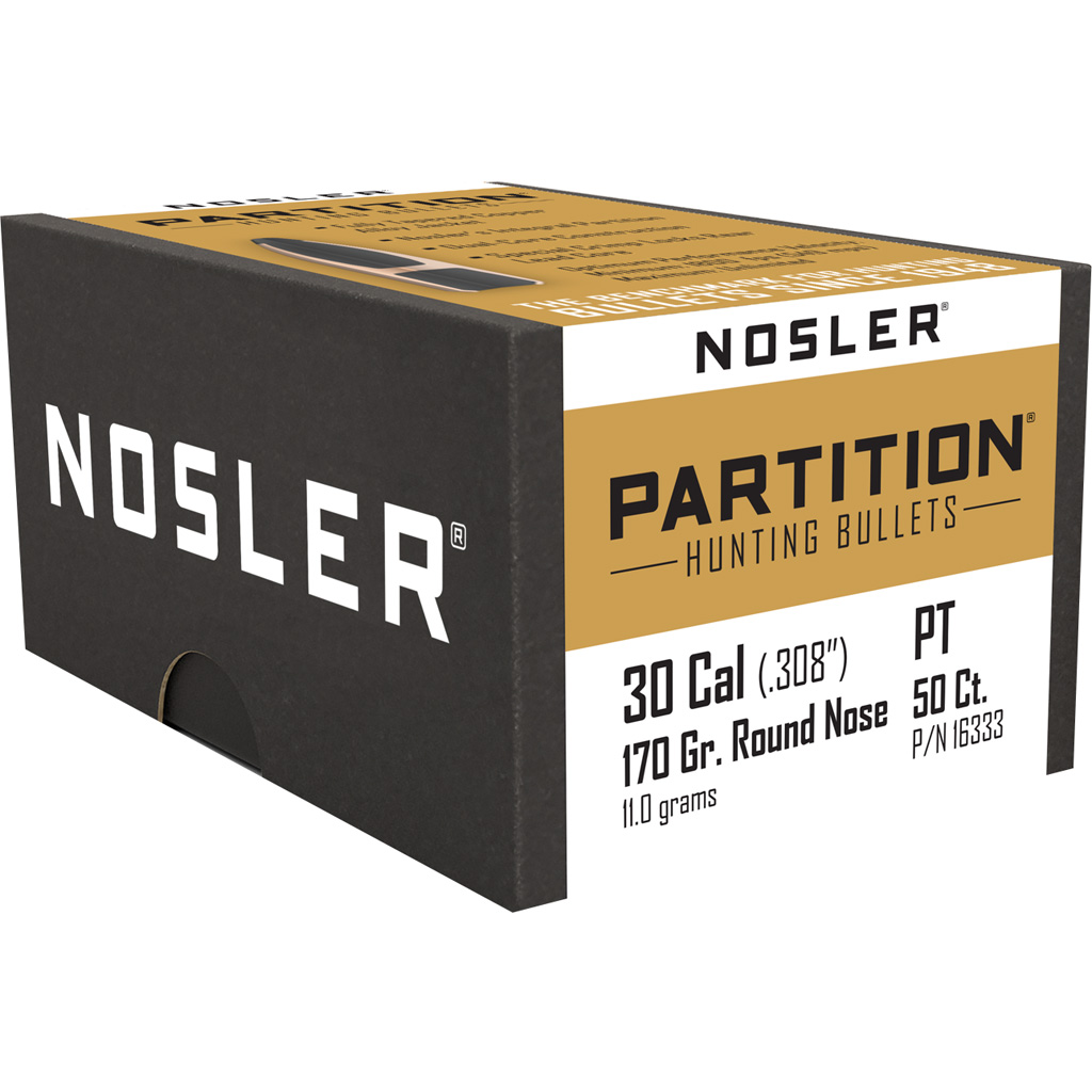 Nosler Partition Bullets .30 Cal. 170 Gr. Round Nose 50 Pk. - Other ...