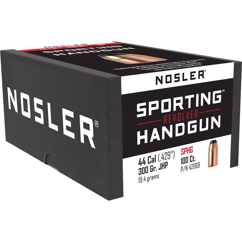 Nosler Sporting Handgun Revolver Bullet .44 Cal. 300 Gr. Jacketed ...