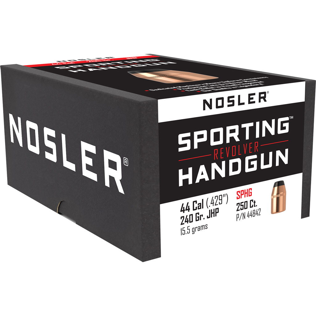 Nosler Sporting Handgun Revolver Bullet .44 Cal. 240 Gr. Jacketed ...