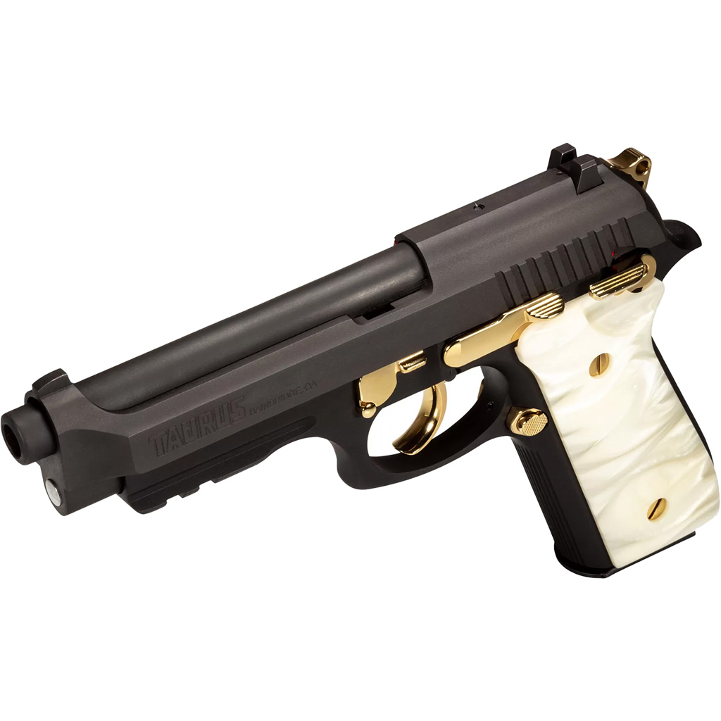 Taurus Pt92 Pistol 9mm 5 In. Gold Accent And Pearl Grip 17 Rd. - Semi ...