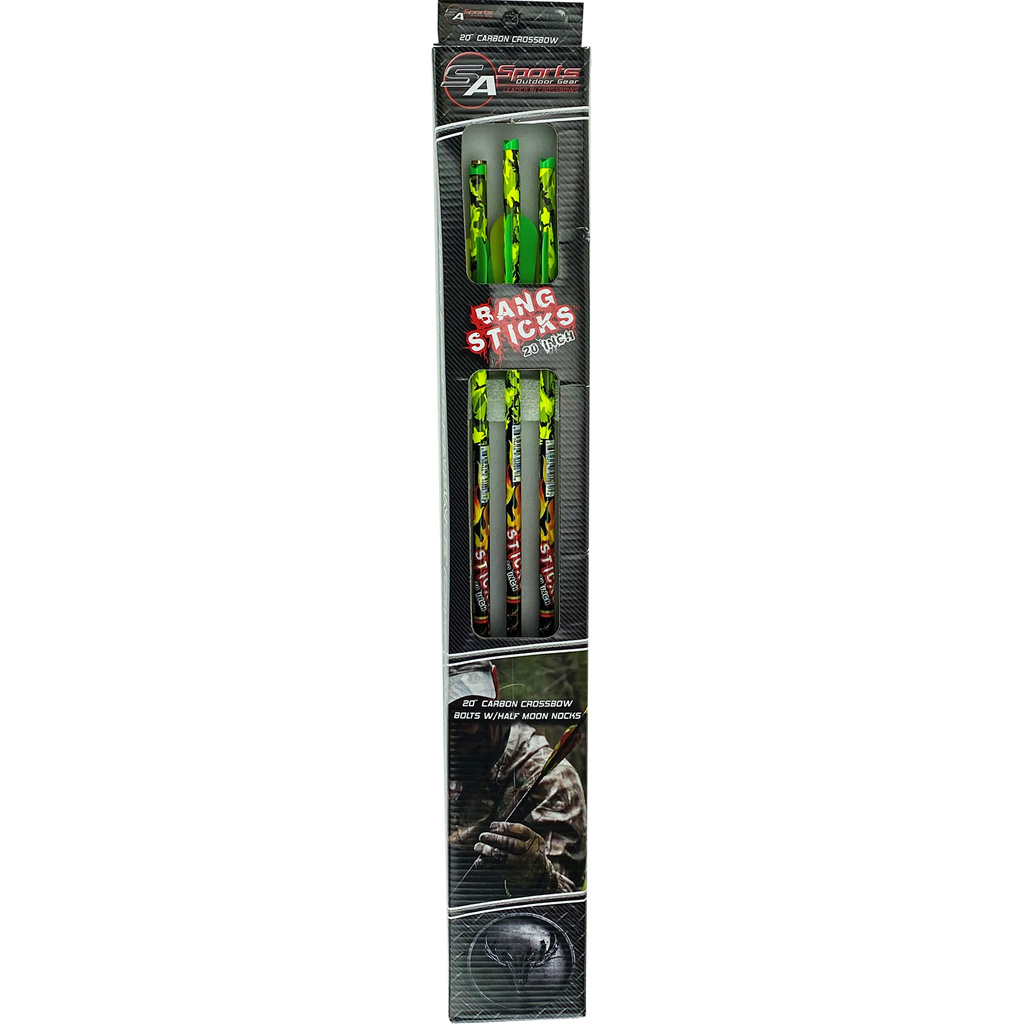 Sa Sports Bang Sticks Crossbow Bolt 20 In. Hi Vis Neon Camo 6 Pk ...