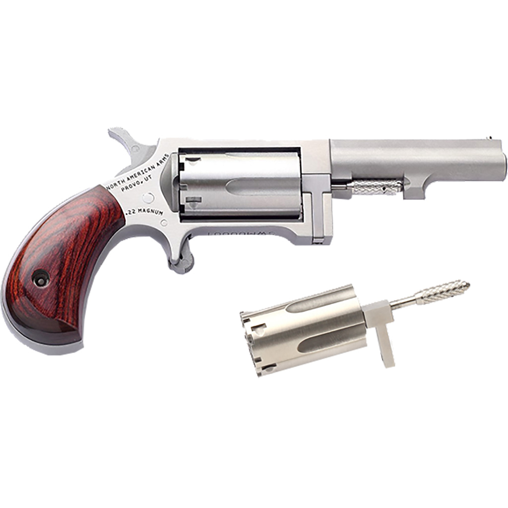 Naa Sidewinder Revolver Combo 22 Lr-.22 Wmr Stainless-wood 2.5 In. 5 Rd ...