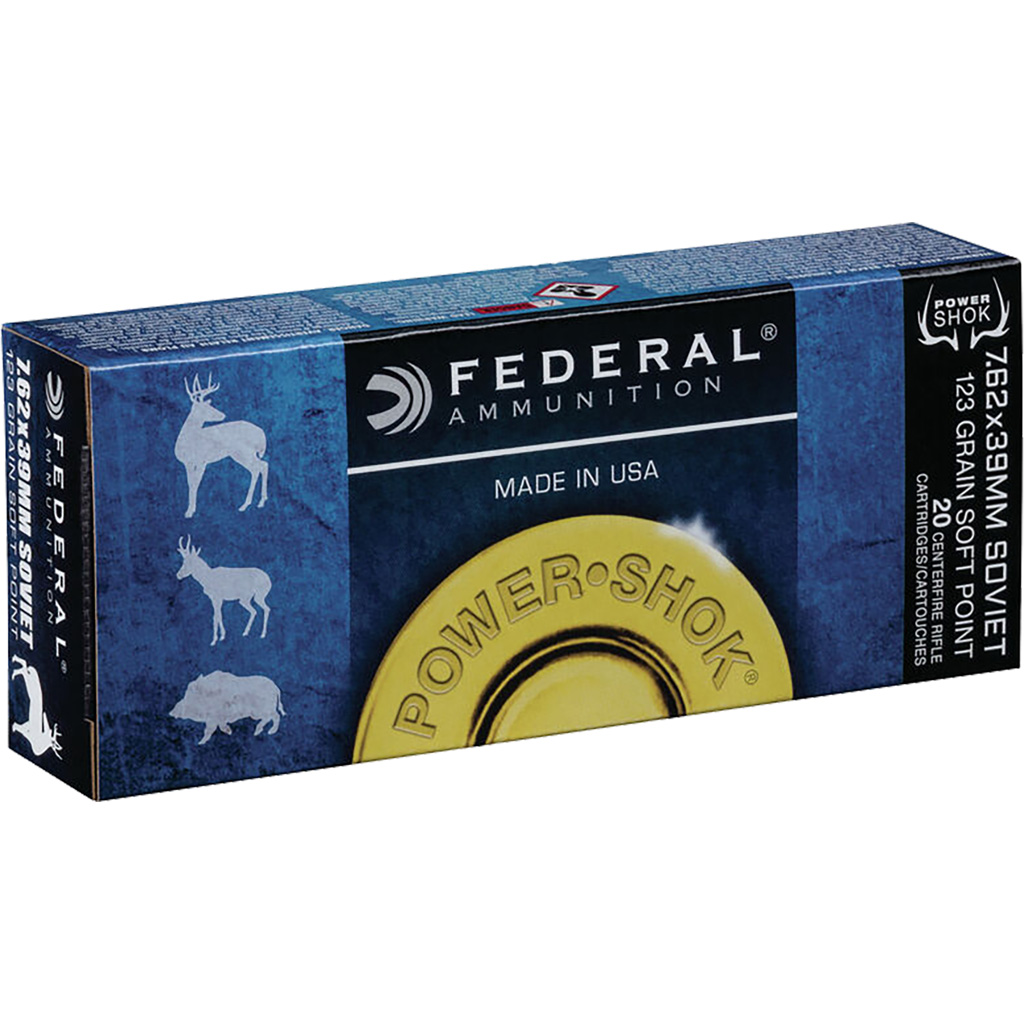 Federal Power-shok Rifle Ammo 7.62x39 123 Gr. Sp 20 Rd. - Rifle ...
