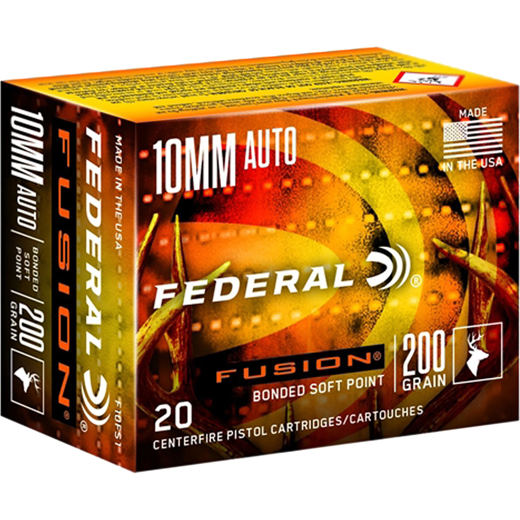 Federal Fusion Handgun Ammo 10mm 200 Gr. Sp 20 Rd. - Pistol Ammunition ...
