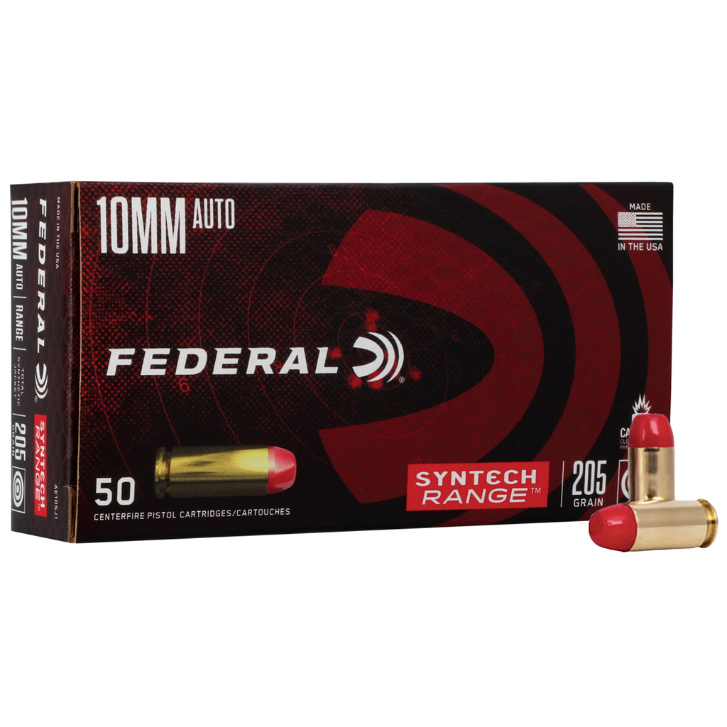 Federal Syntech Range Pistol Ammo 10mm 205 Gr. Tsj 50 Rd. - Pistol ...