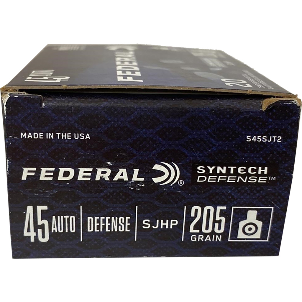 Federal Syntech Defense Pistol Ammo 45 Acp 205 Gr. Sjhp 50 Rd. - Other ...