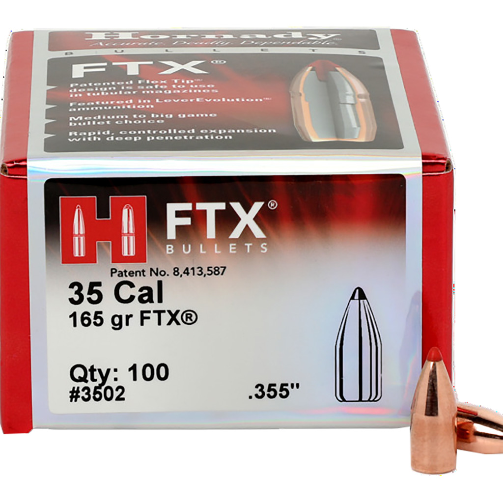 Hornady Ftx Rifle Bullets 35 Cal. .355 165 Gr. 100 Box - Other ...