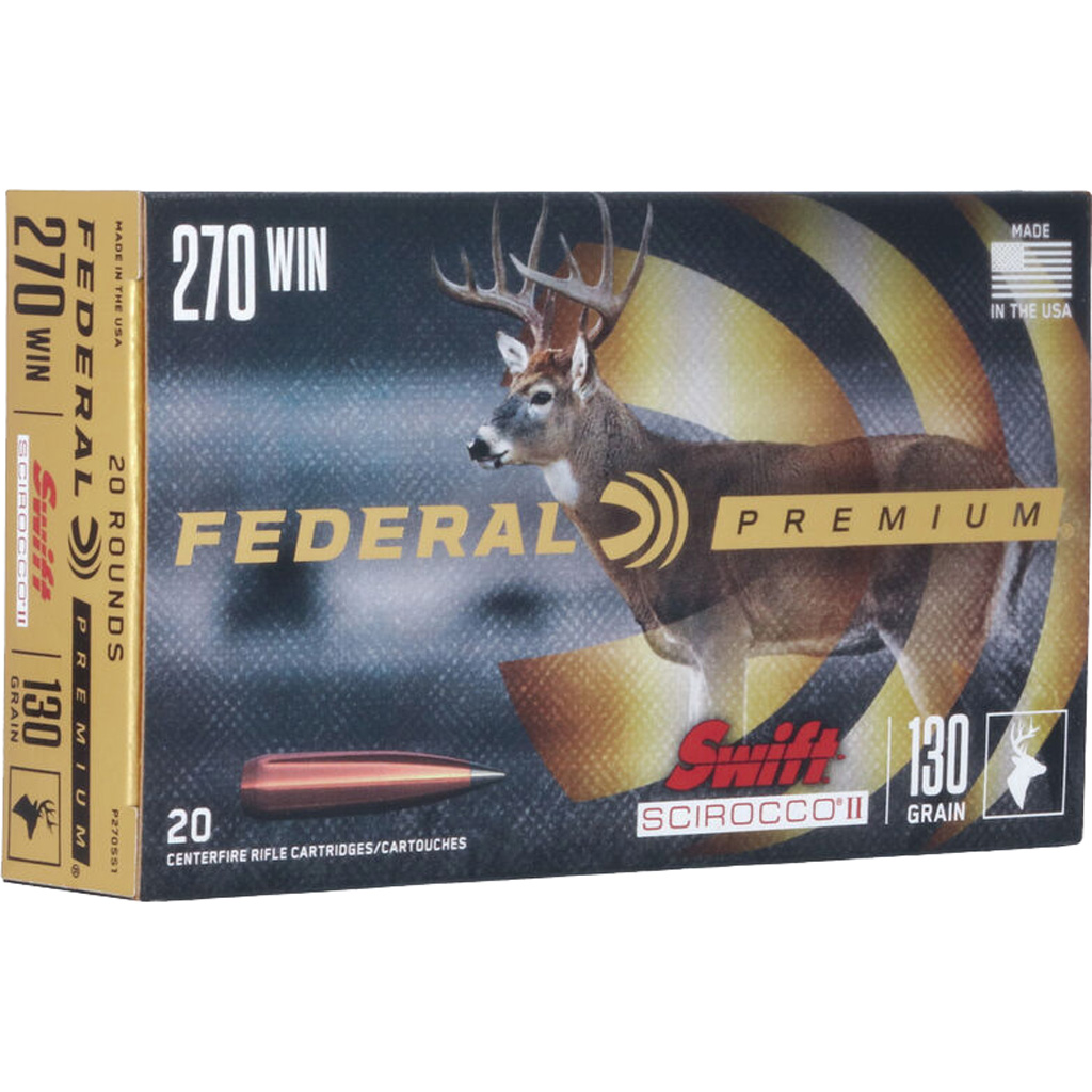 Federal Premium Rifle Ammo 270 Win. 130 Gr. Swift Scirocco 20 Rd ...