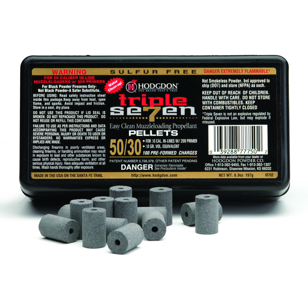 Hodgdon Triple Seven Pellets .50 Cal. Gr. 100 Pk. Hazmat - Black Powder ...