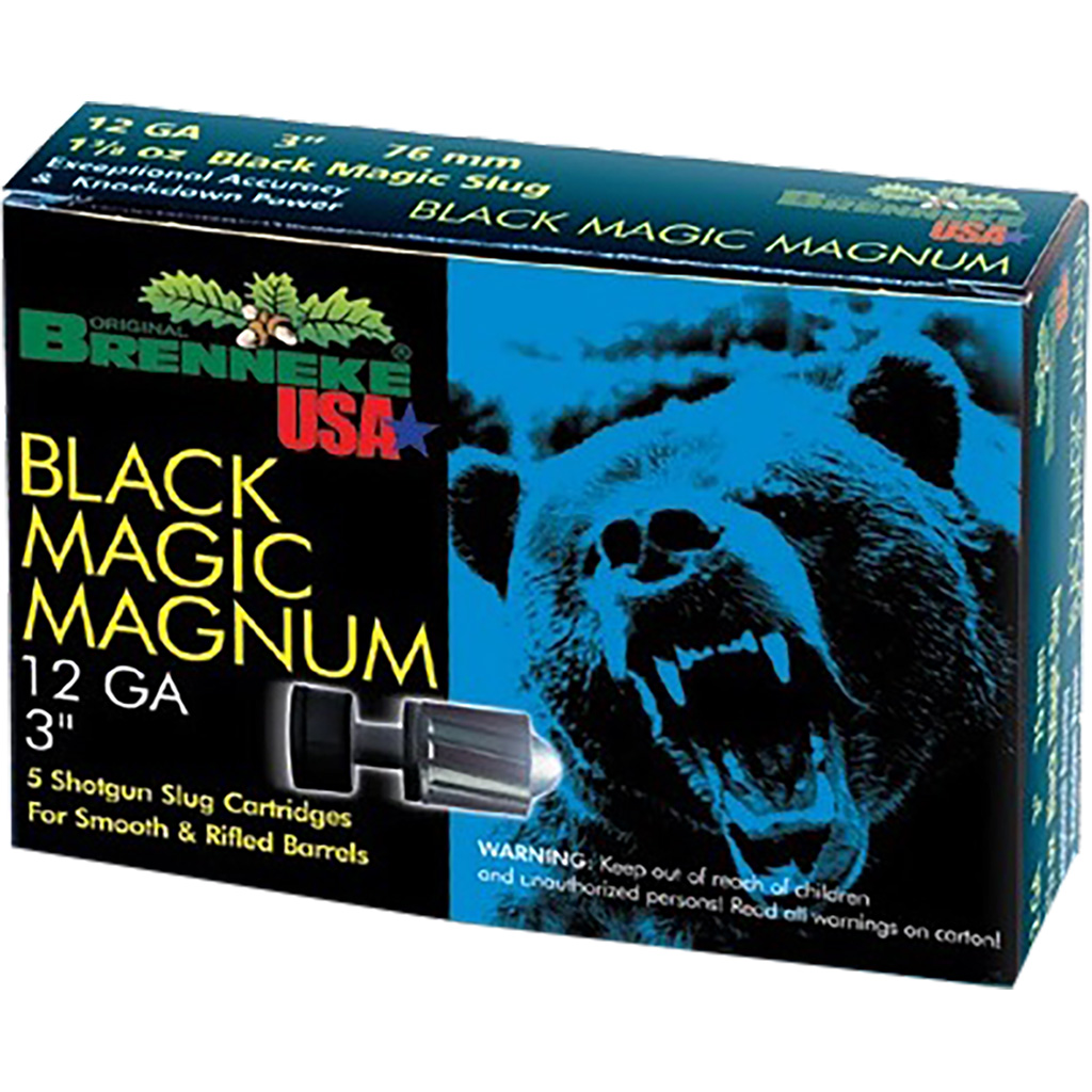 Brenneke Black Magic Magnum Slugs 12 Ga 3 In 1 3 8 Oz 5 Rd