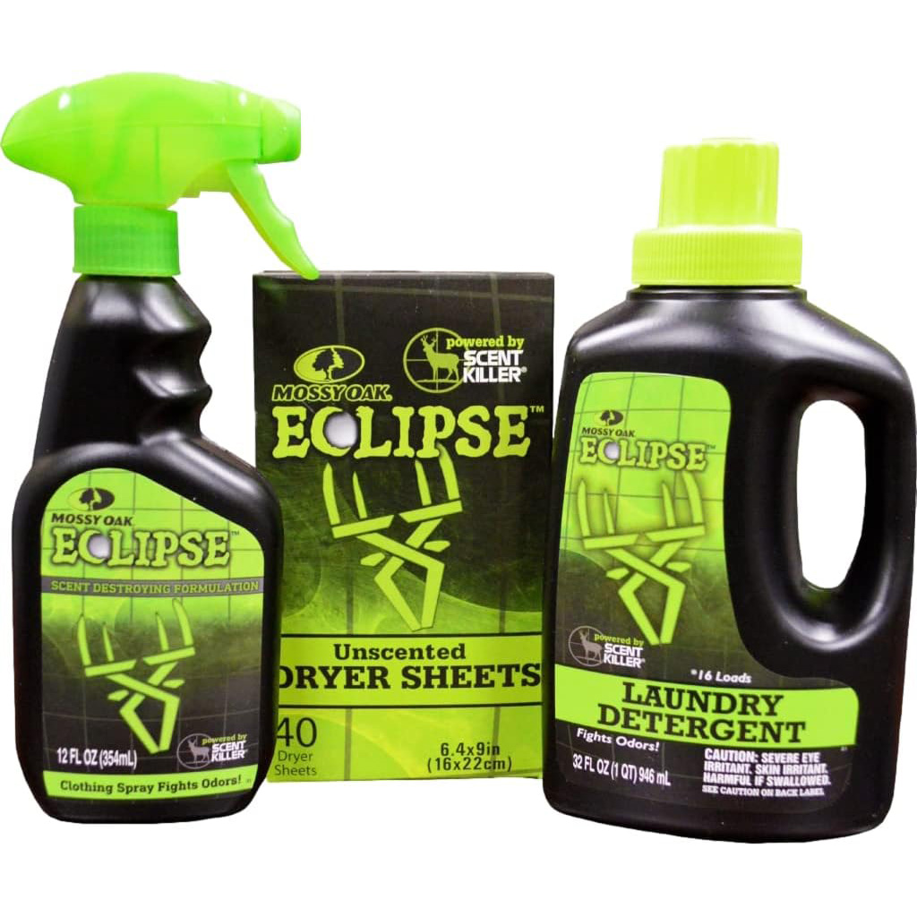 Mossy Oak Eclipse Laundry Kit Spray-detergent-dryer Sheets - Scent Elimination at GunBroker.com ...
