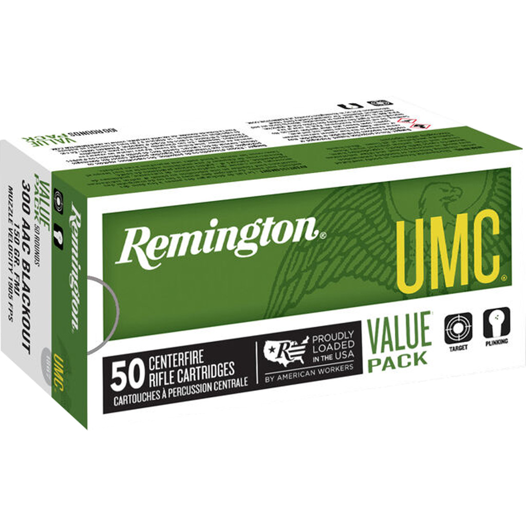 Remington Umc Centerfire Rifle Ammo 300 Blackout 150 Gr. Fmj 50 Rd ...