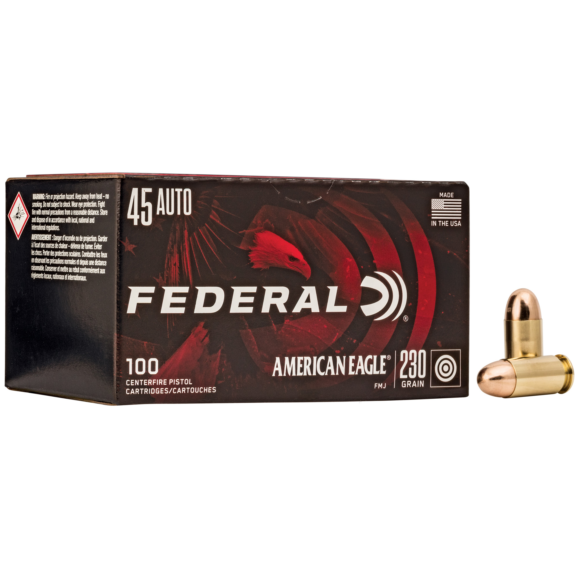 Fed Am Eagle 45acp 230gr Fmj 100-500 - Other Ammunition at GunBroker ...