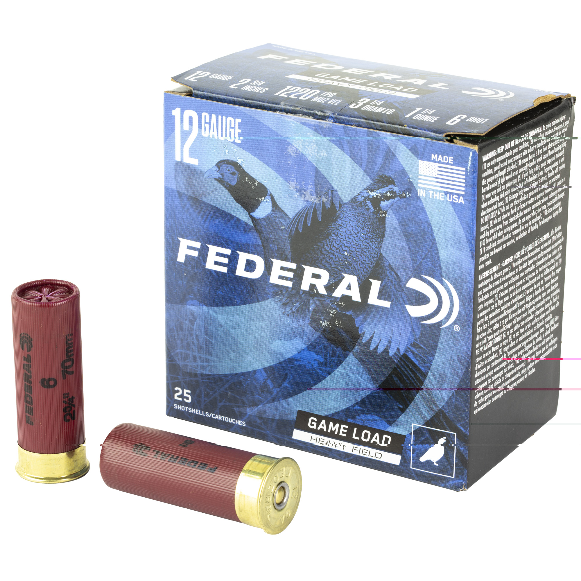 Fed Game Load 12ga 2.75" 6 25-250 - Shotgun Shells at GunBroker.com ...