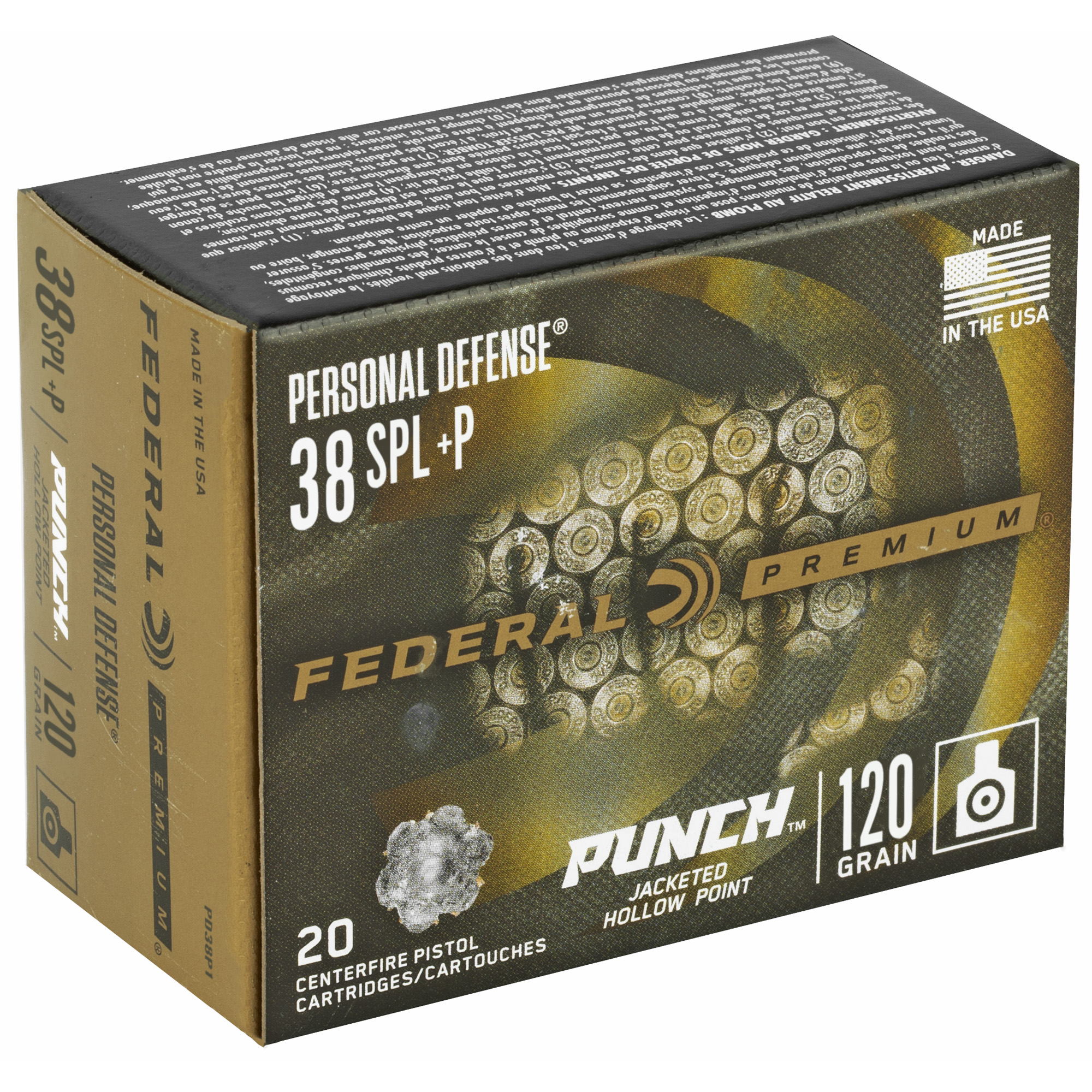 Fed Punch 38 Spl 120gr Jhp 20-200 - Pistol Ammunition at GunBroker.com ...