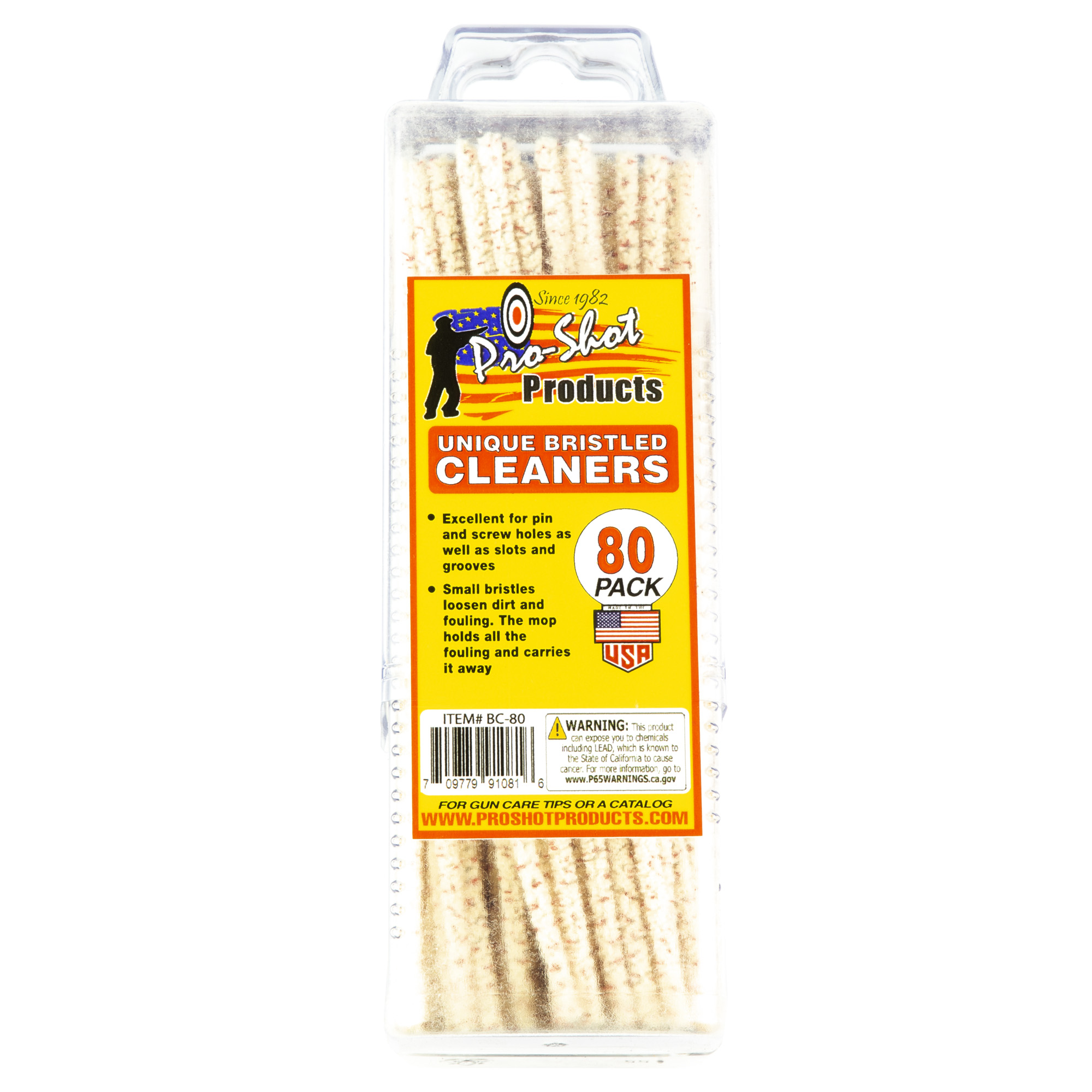 Pro-shot Bristled Cleaners 80pk - Gun Cleaning Kits & Gun Cleaning ...