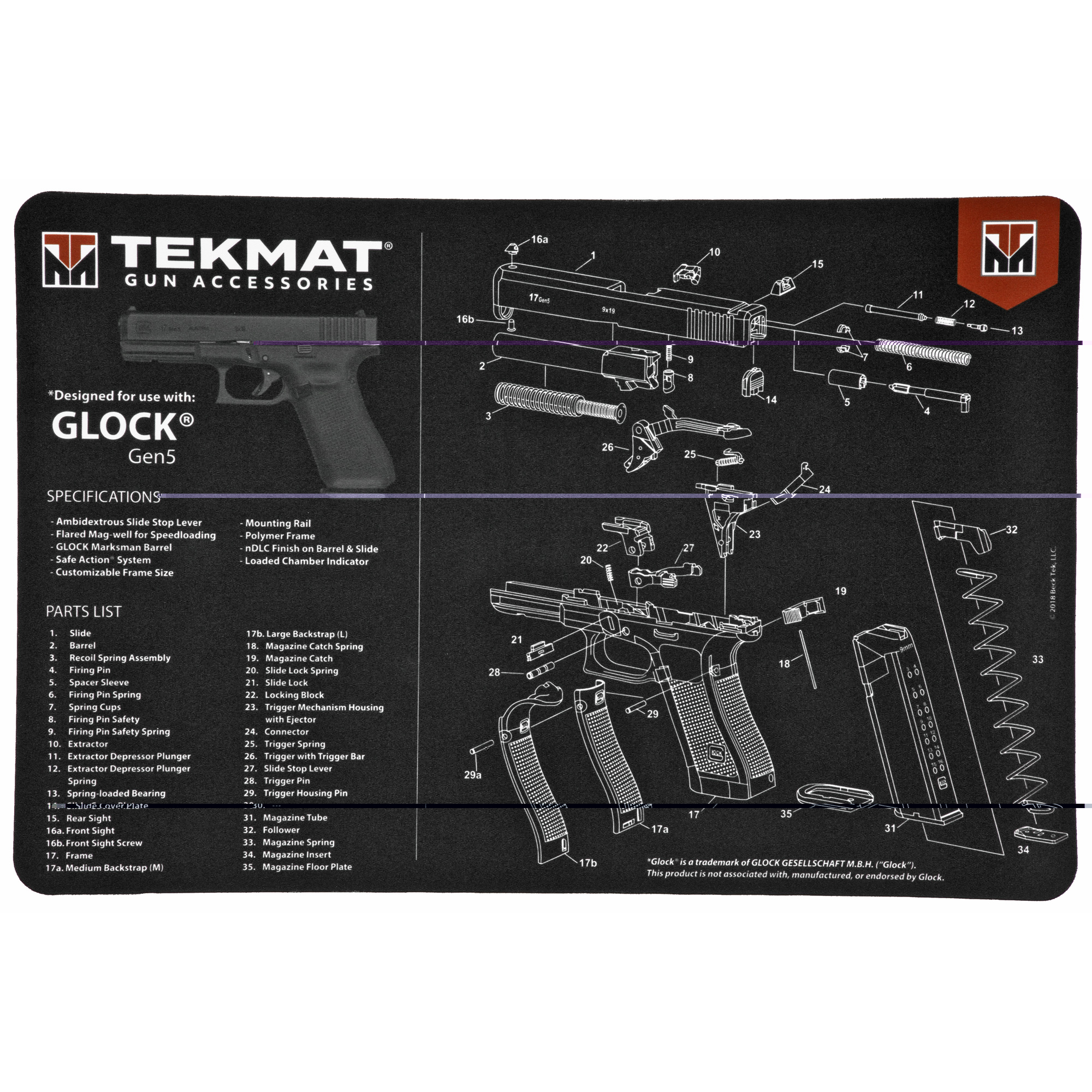 Tekmat Pistol Mat For Glock G5 - Other Gun Accessories & Parts at ...