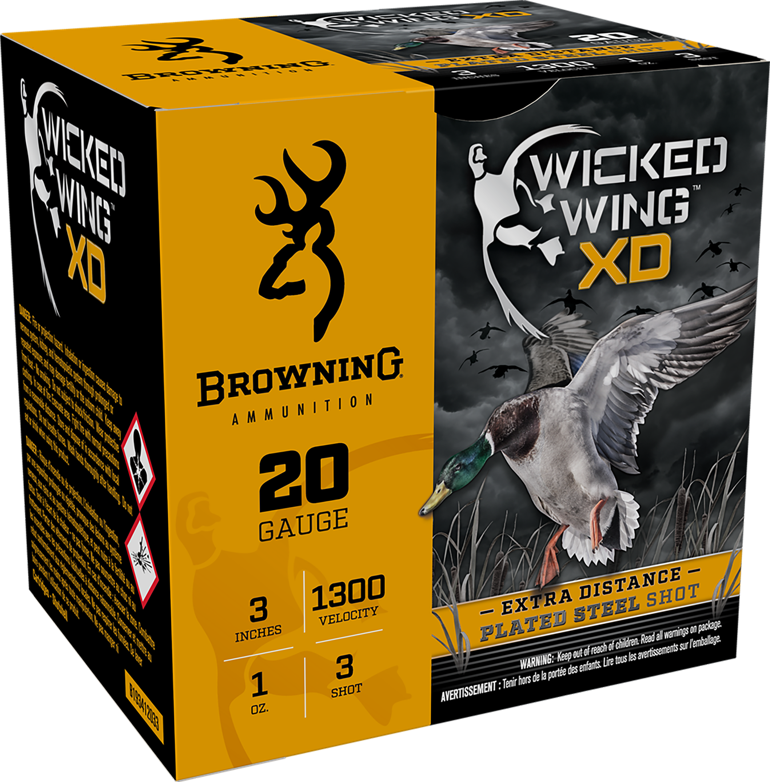 Browning Ammo Wicked Wing Xd, Brna B193412033 20 3 3in 3stl 1oz 25-10 ...