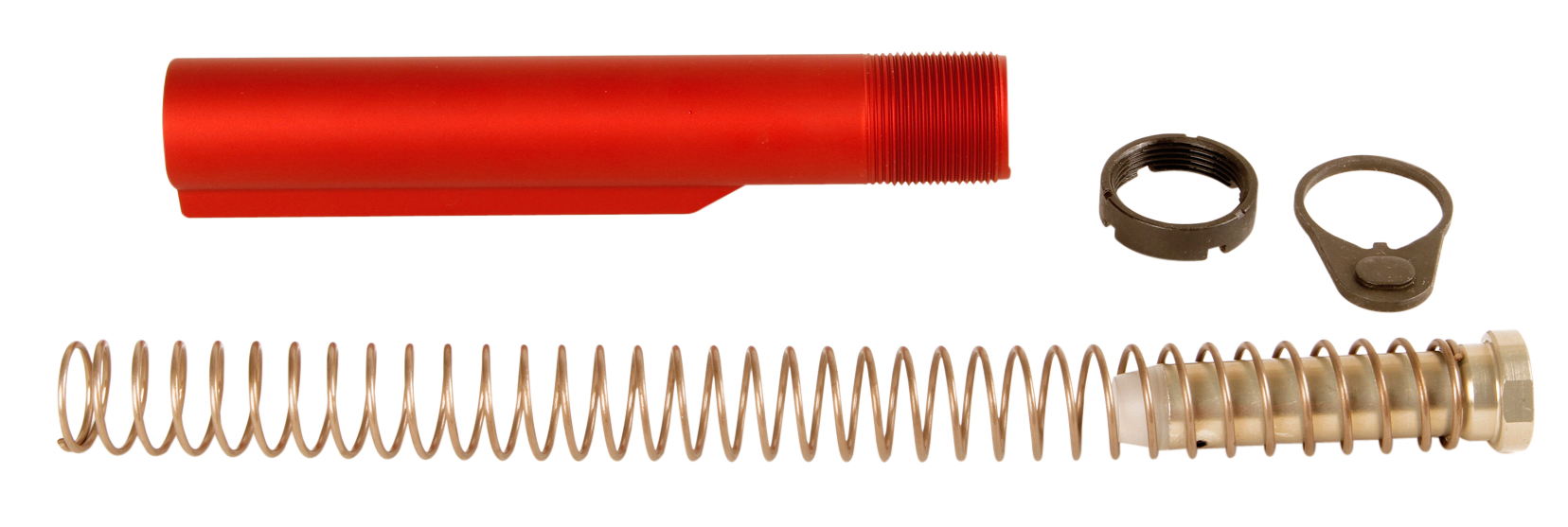 Lbe Unlimited Mil-spec Buffer Tube Kit, Milbufkt-red Ar15 Milspec Red ...