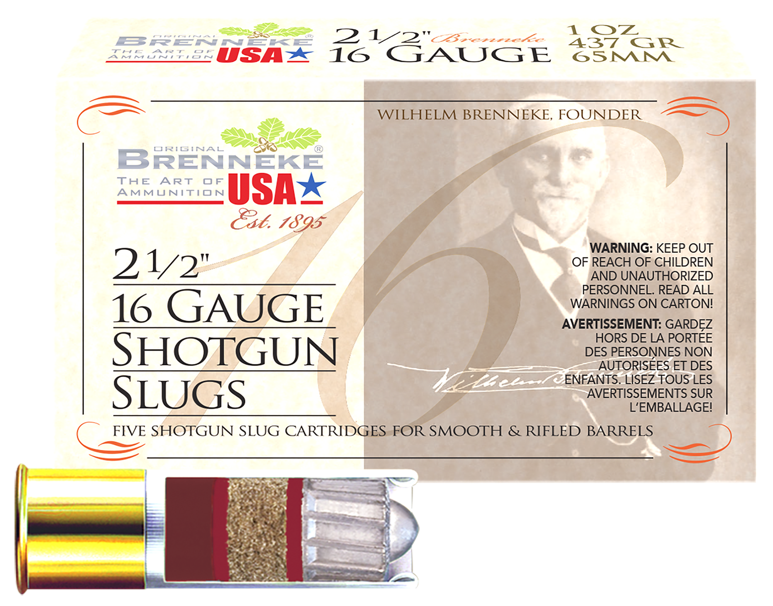 Brenneke 16, Br Sl162br 2.75 Slug 1oz 5-50 - Shotgun Shells at ...