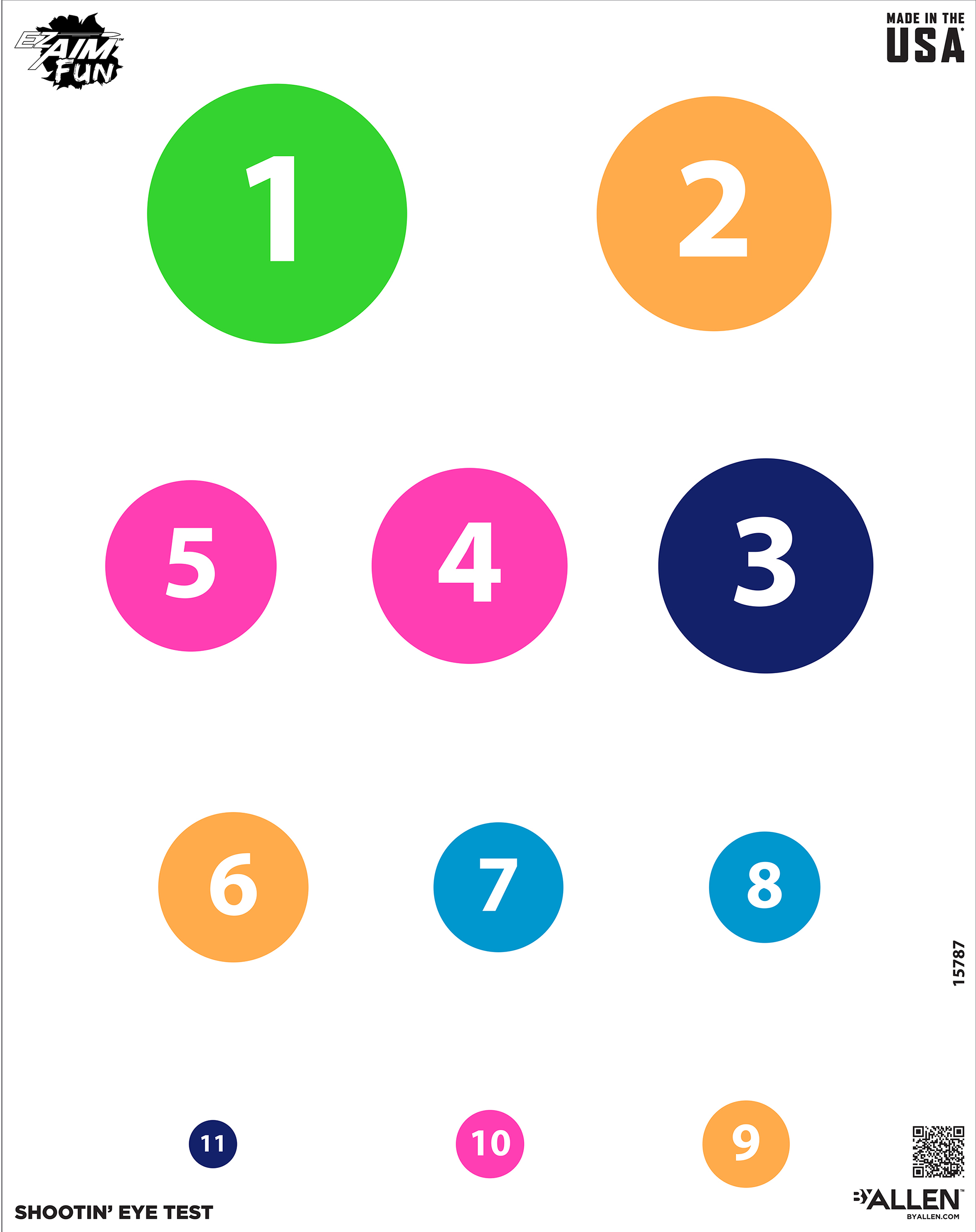 Allen Ez-aim, 15787 Ez Aim Fun Shtn Eye Test Trg 24x19 4pk - Shooting ...