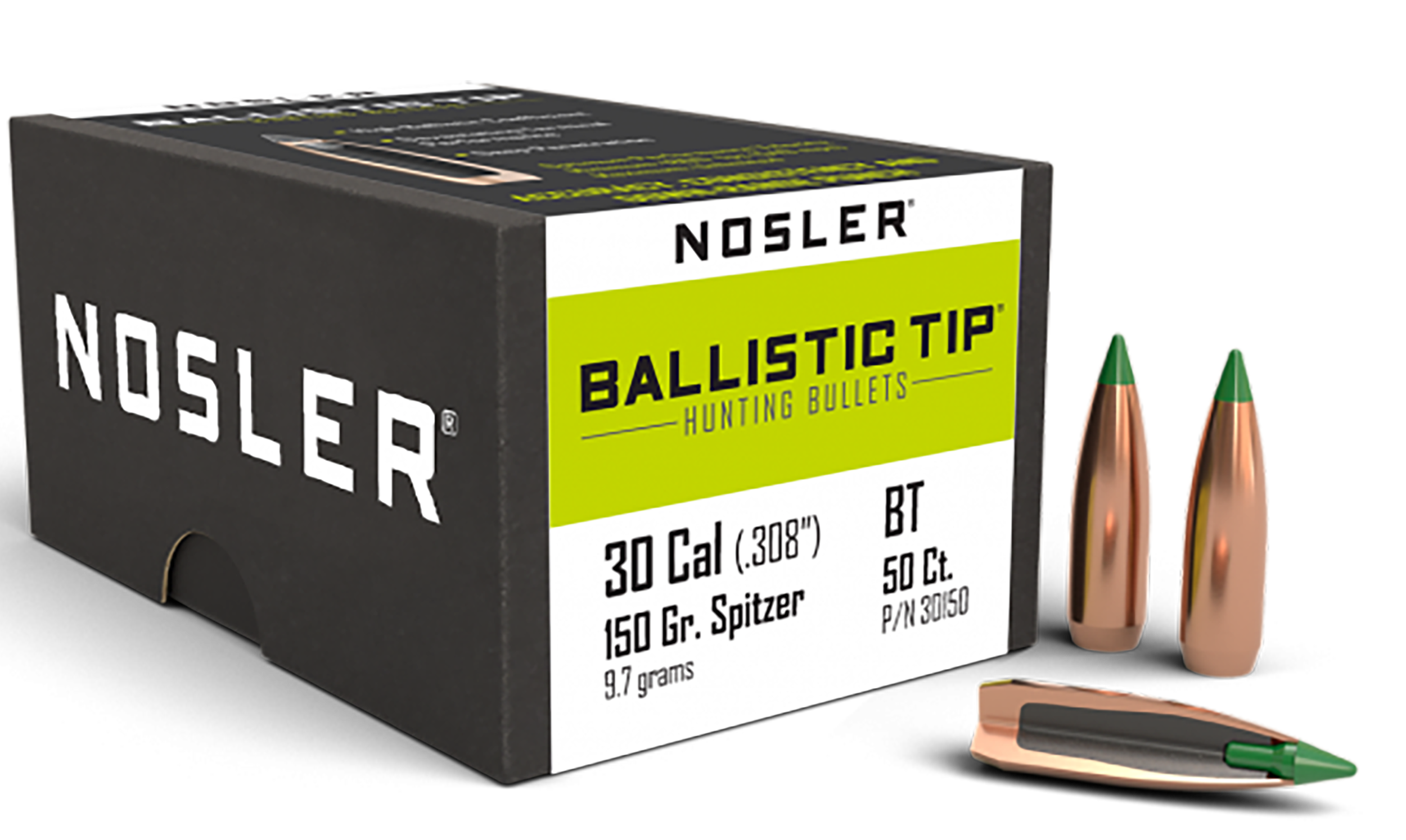 Nosler Ballistic Tip, Nos 30150 Blstc Hnt 30c 150 Sptzr 50 - Other ...