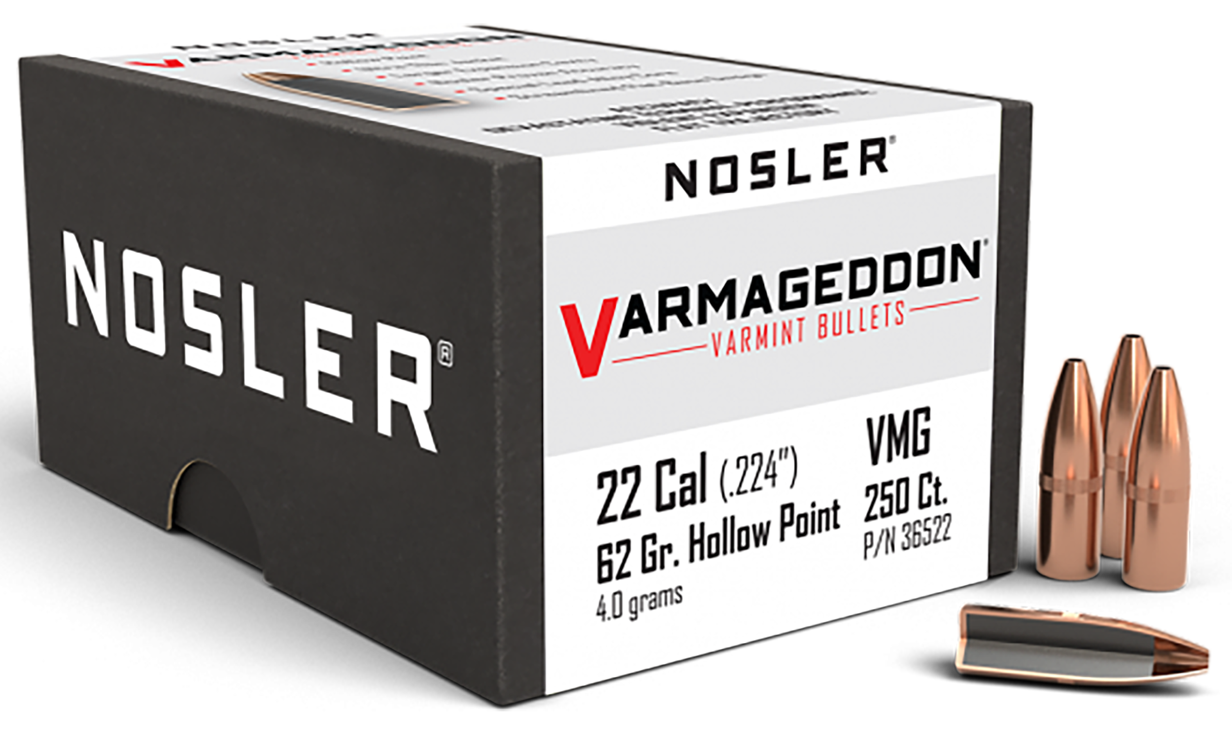 Nosler Varmageddon, Nos 36522 224 62 Fbhp 250 - Other Ammunition at ...