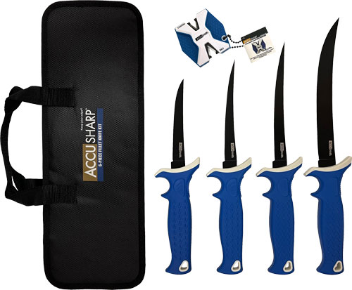 Accusharp 6-piece Fillet Knife - Kit W-sharpener & Zip Case ...