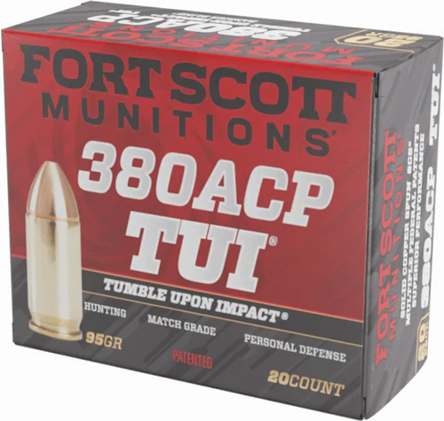 Fort Scott 380 Acp 95gr Tui - Solid Copper 20rd 25bx-cs - Rifle ...